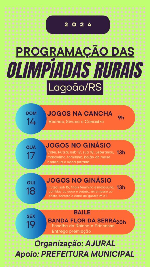 21ª Olimpíada Rural é destaque em Lagoão 21ª Olimpíada Rural é destaque em Lagoão
