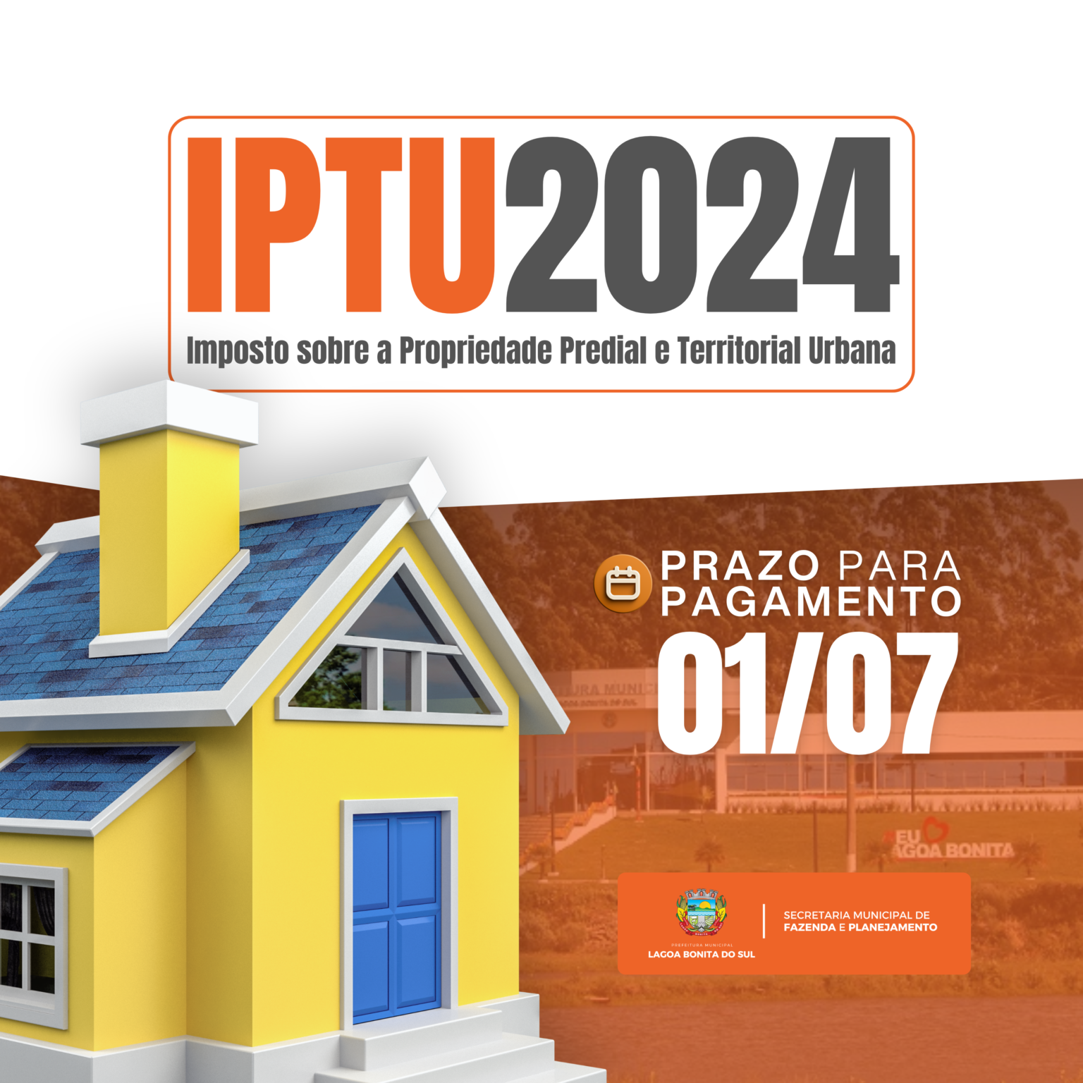 Carnês do IPTU 2024 estão disponíveis na prefeitura de Lagoa Bonita Carnês do IPTU 2024 estão disponíveis na prefeitura de Lagoa Bonita